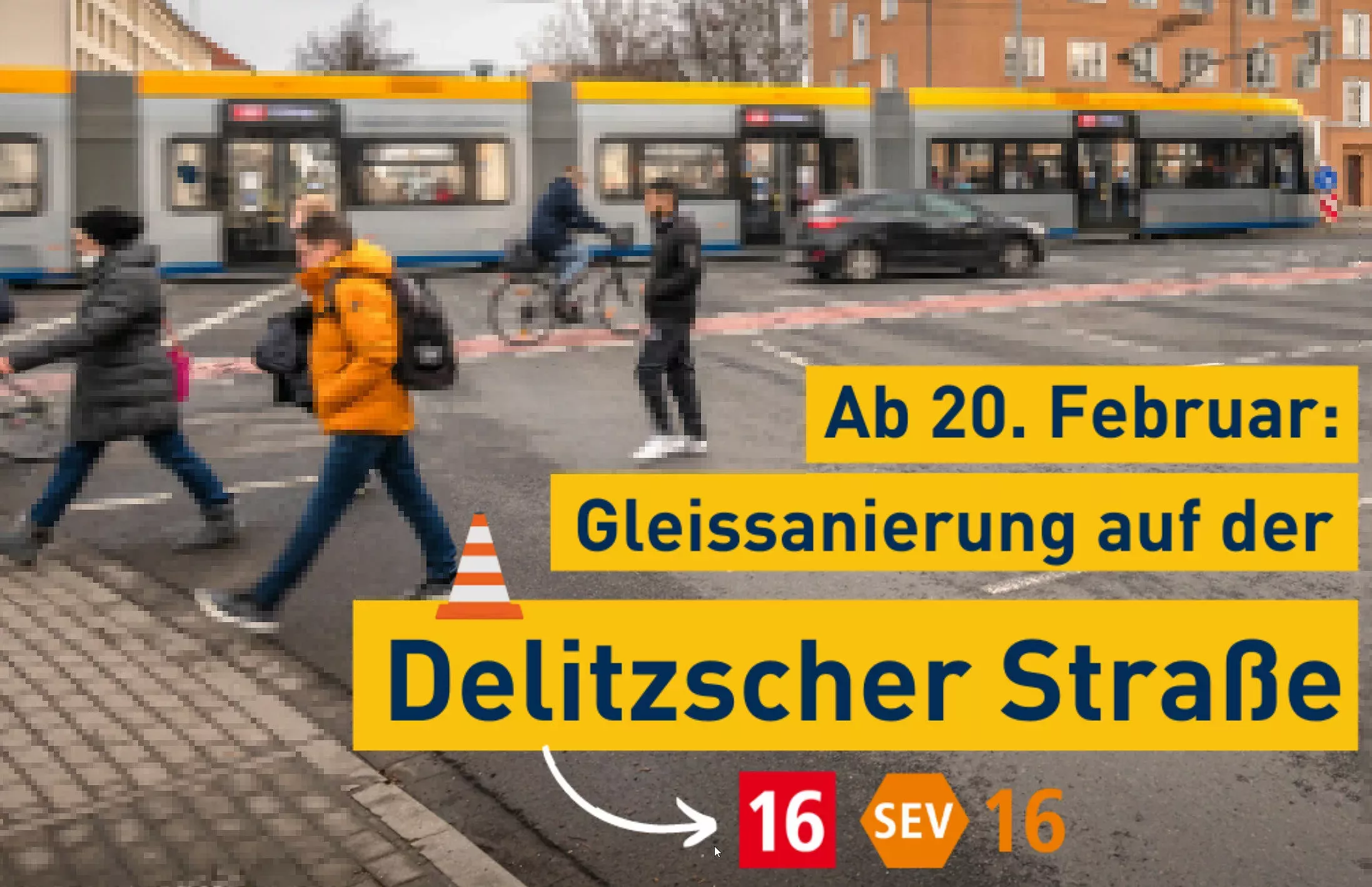 Schienenersatzverkehr der Linie 16 ab dem 20.02.2023