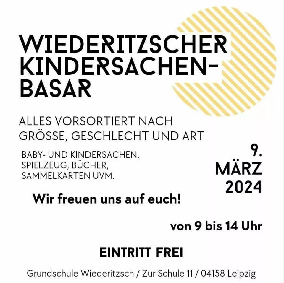 Kindersachenbasar in Wiederitzsch – 9. März 2024 – Gratis Eintritt & Vielfalt